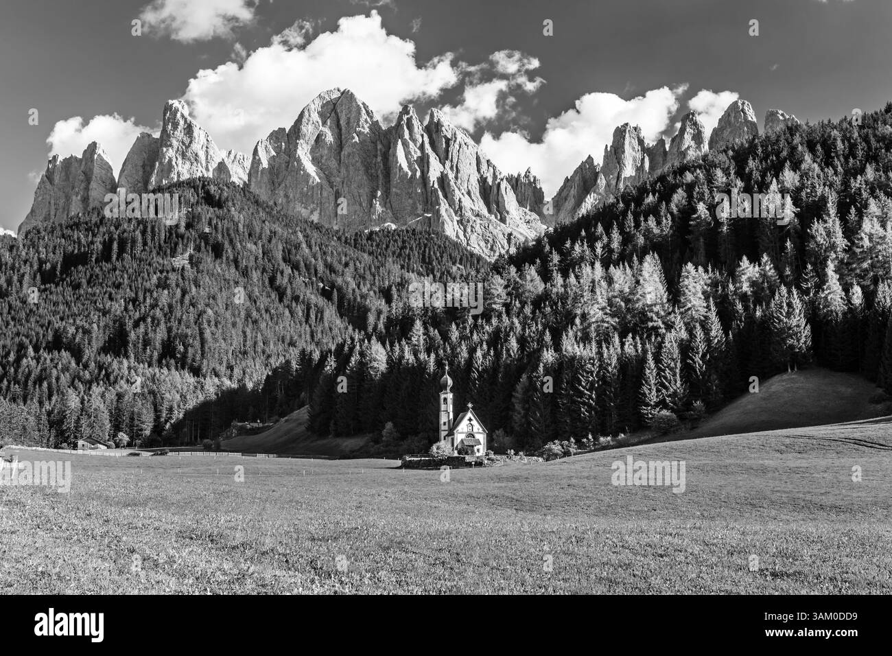 Famous alpine place of the world, Santa Maddalena village with magical ...