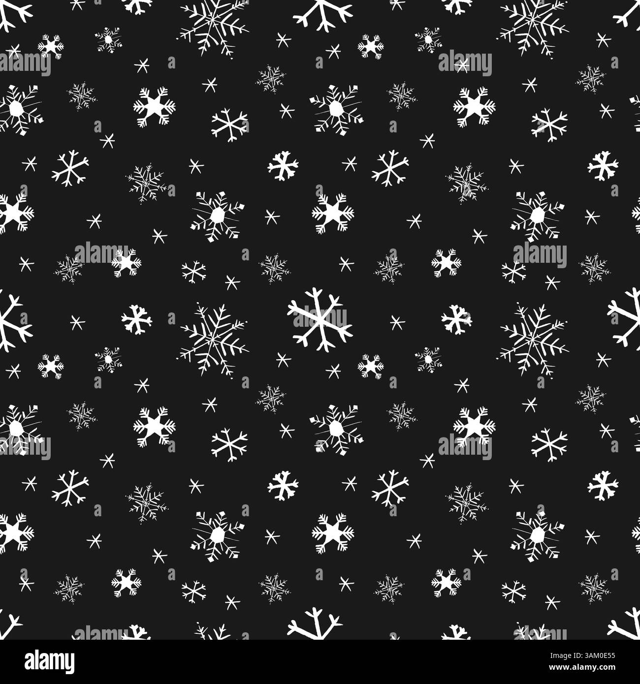 Snow flakes background vector Black and White Stock Photos & Images - Alamy