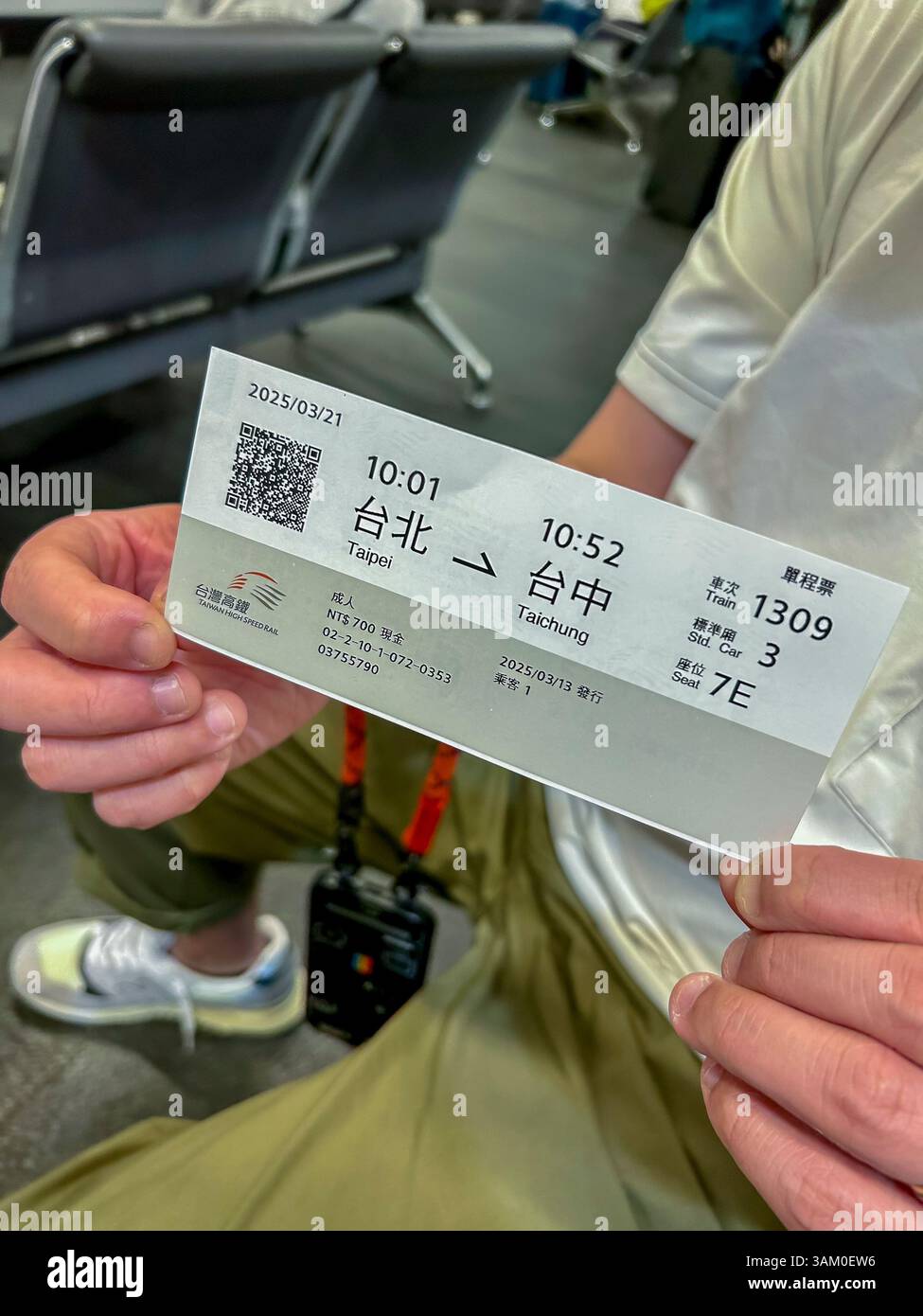 Taipei, Taiwan, Tourist, Traveling inside Central Train Station, TGV ...