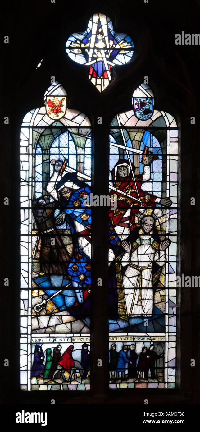 Martyrdom of St Thomas Becket stained glass by Lawrence Lee in St ...