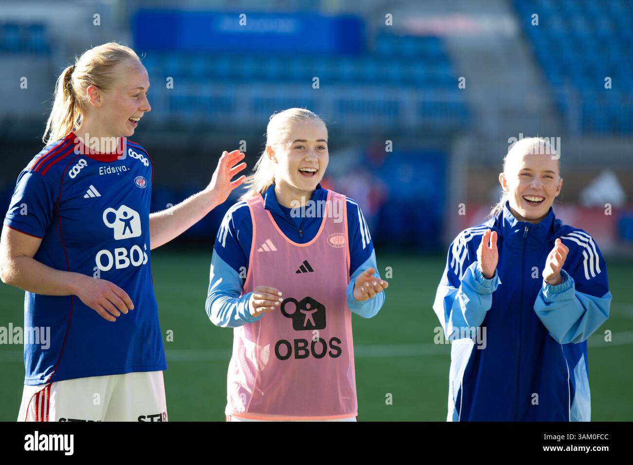 Oslo, Norway, April 12th 2025: Sara Horte (2 Valerenga), Tomine Enger ...