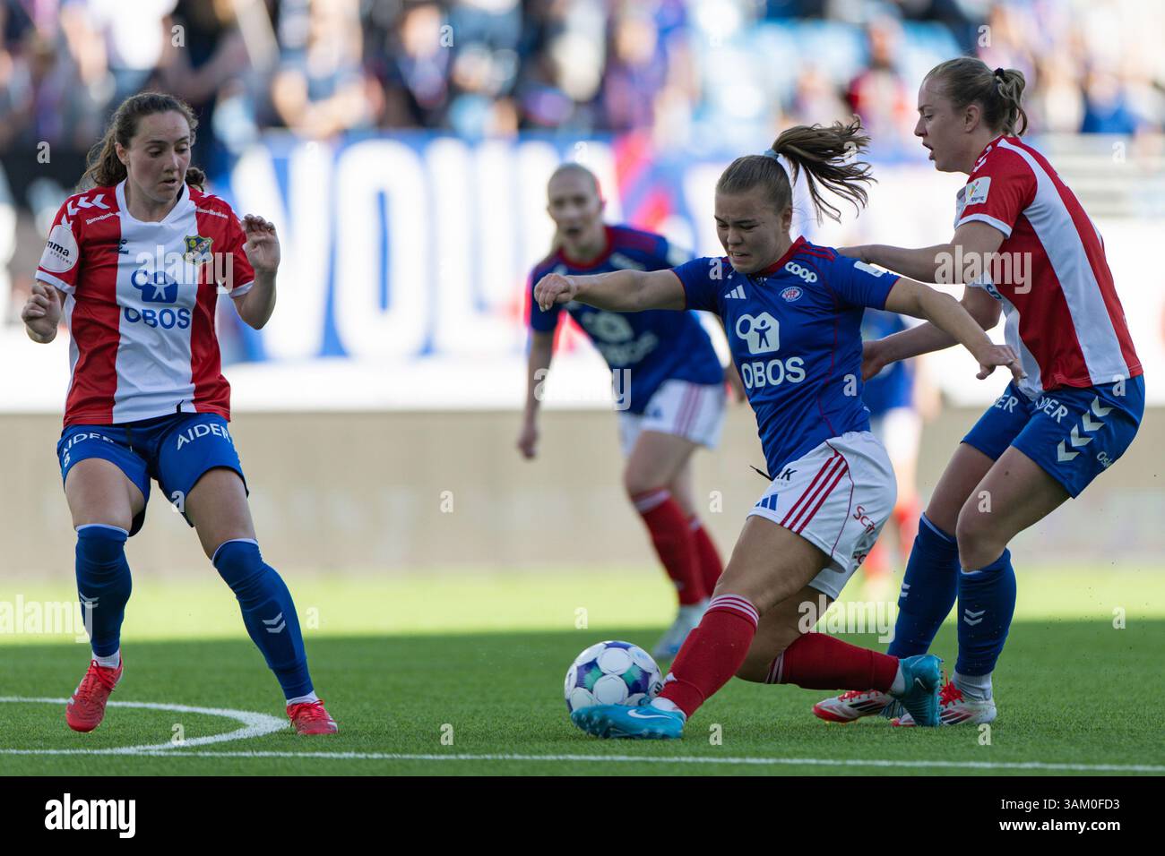 Oslo, Norway, April 12th 2025: Olaug Tvedten (10 Valerenga) shoots the ...