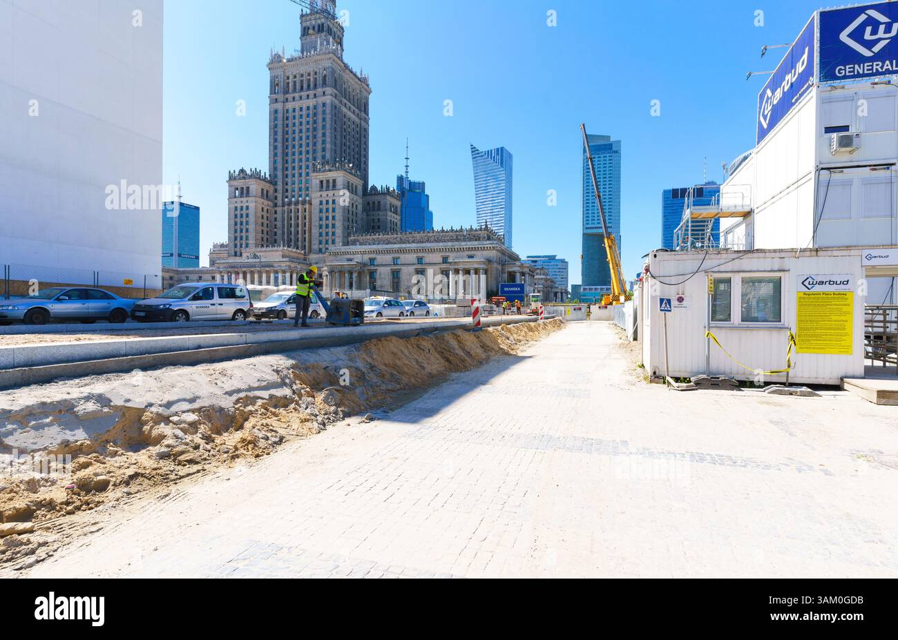 Construction site of Museum of Modern Art in Warsaw 18 months before ...