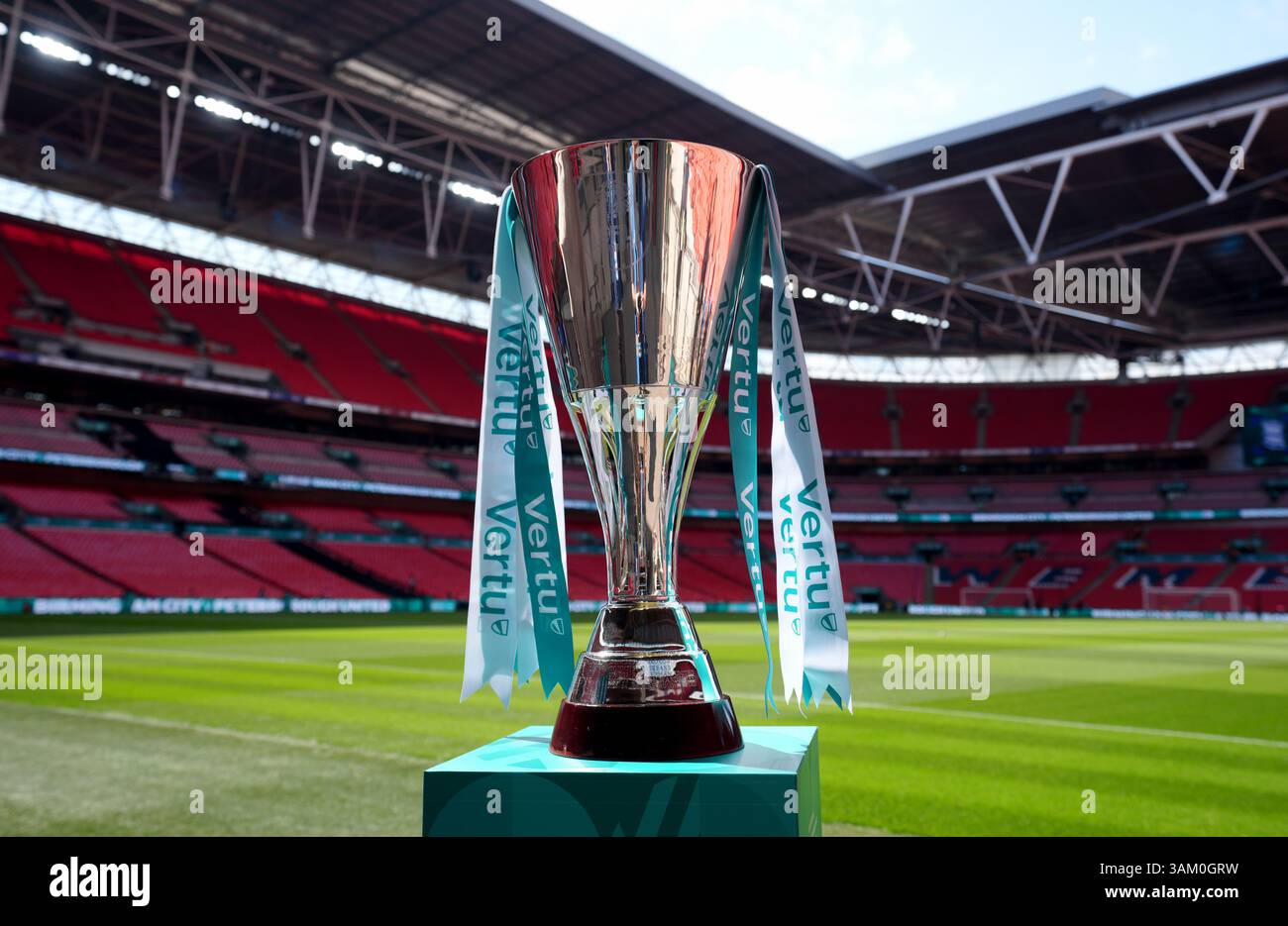 View of the trophy before the Vertu Trophy Final at Wembley Stadium ...