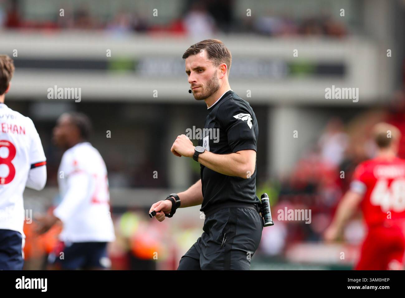 Oakwell Stadium, Barnsley, England - 12th April 2025 Referee Elliot ...