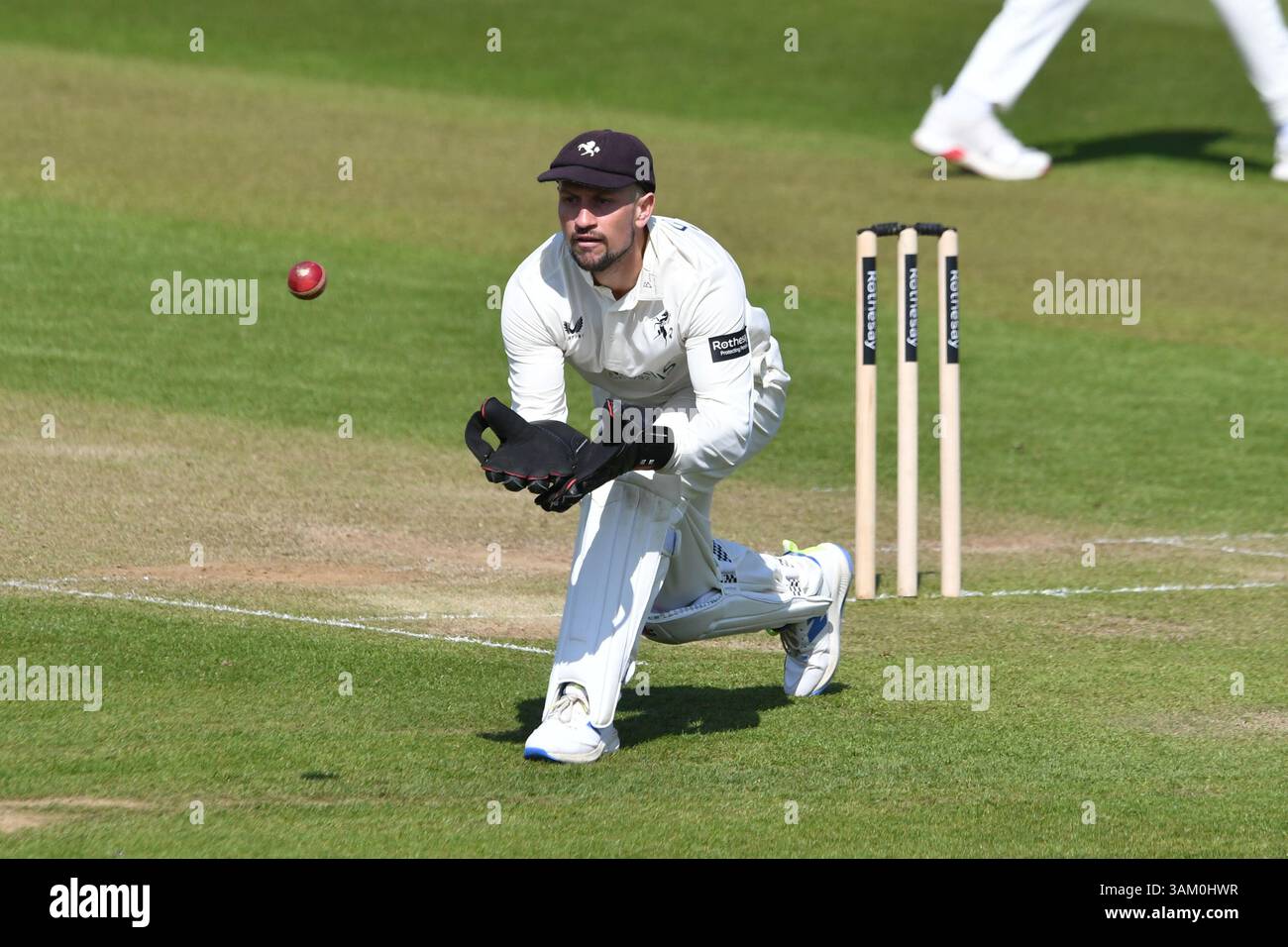 Canterbury, England. 13th Apr 2025. Harry Finch during day three of the ...