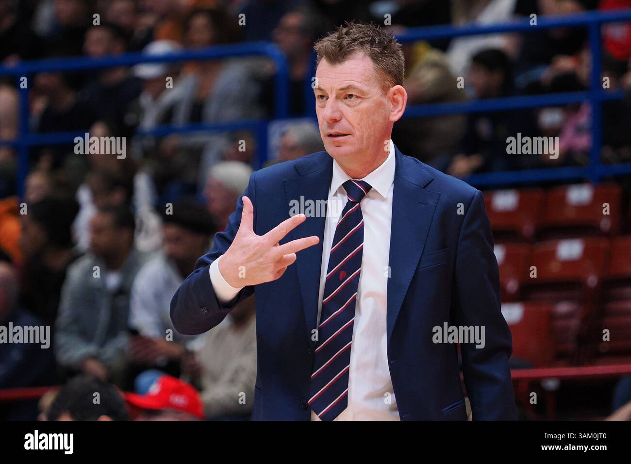 Gasper Okorn, head coach Estra Pistoia during EA7 Emporio Armani Milano ...