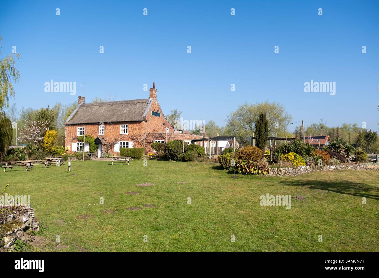 Surlingham, Norfolk, UK – April 12 2025. The exterior of Coldham Hall ...