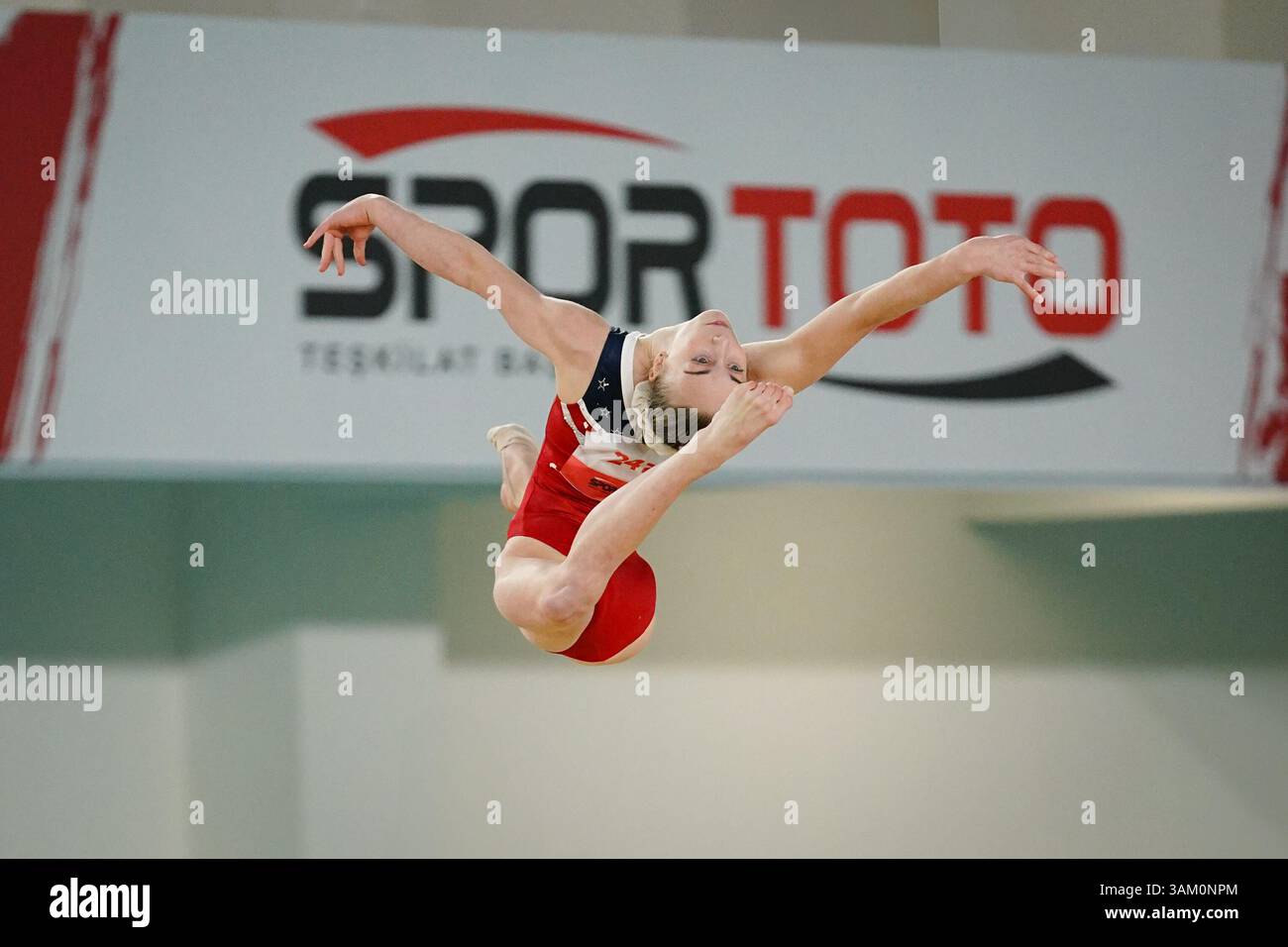 ANTALYA, TURKIYE - MARCH 23, 2025: Claire PEASE performing on floor at ...