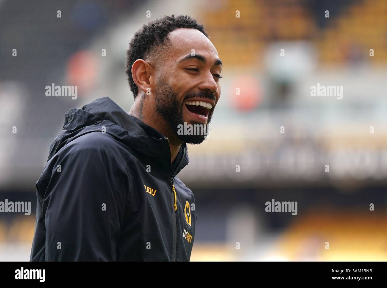 Wolverhampton Wanderers' Matheus Cunha warming up ahead of the Premier ...