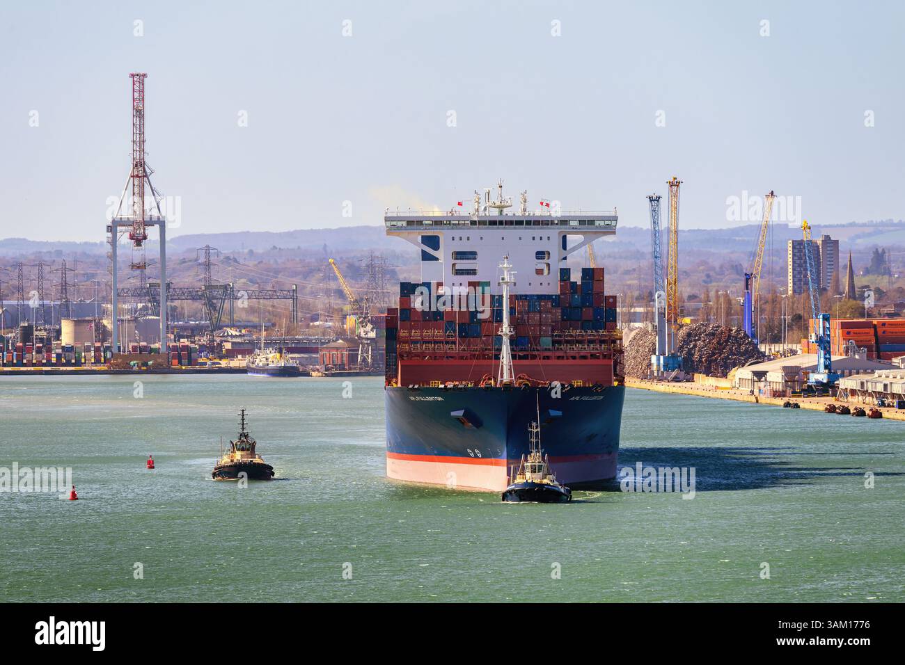 The CMA CGM-owned container ship APL Fullerton departing the Port of ...