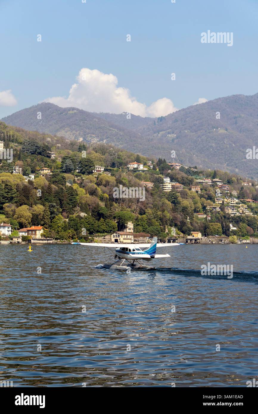 Como, Italy - April 4, 2025: A Scenic flight plane on the Lake Como ...