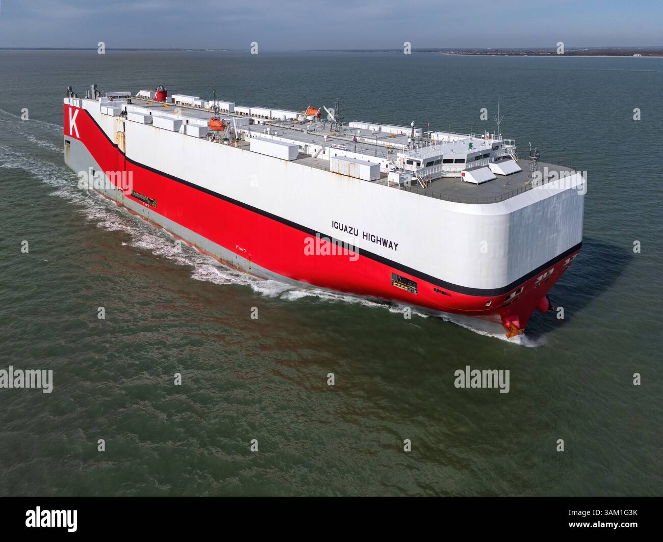 Iguazu Highway, a PCTC car carrier operated by the Japanese company K ...
