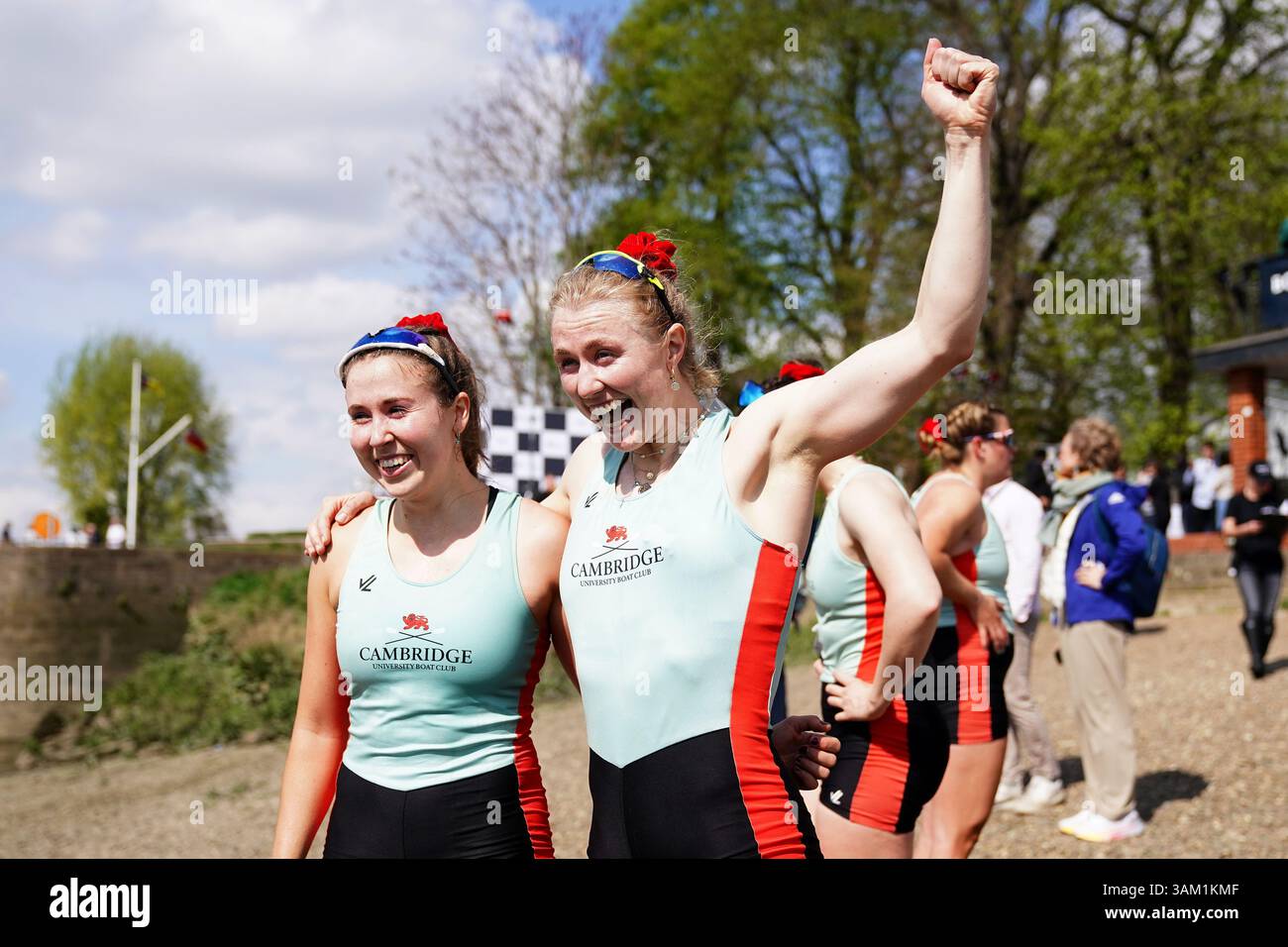 Cambridge Women's Gemma King (left) and Claire Collins celebrate ...