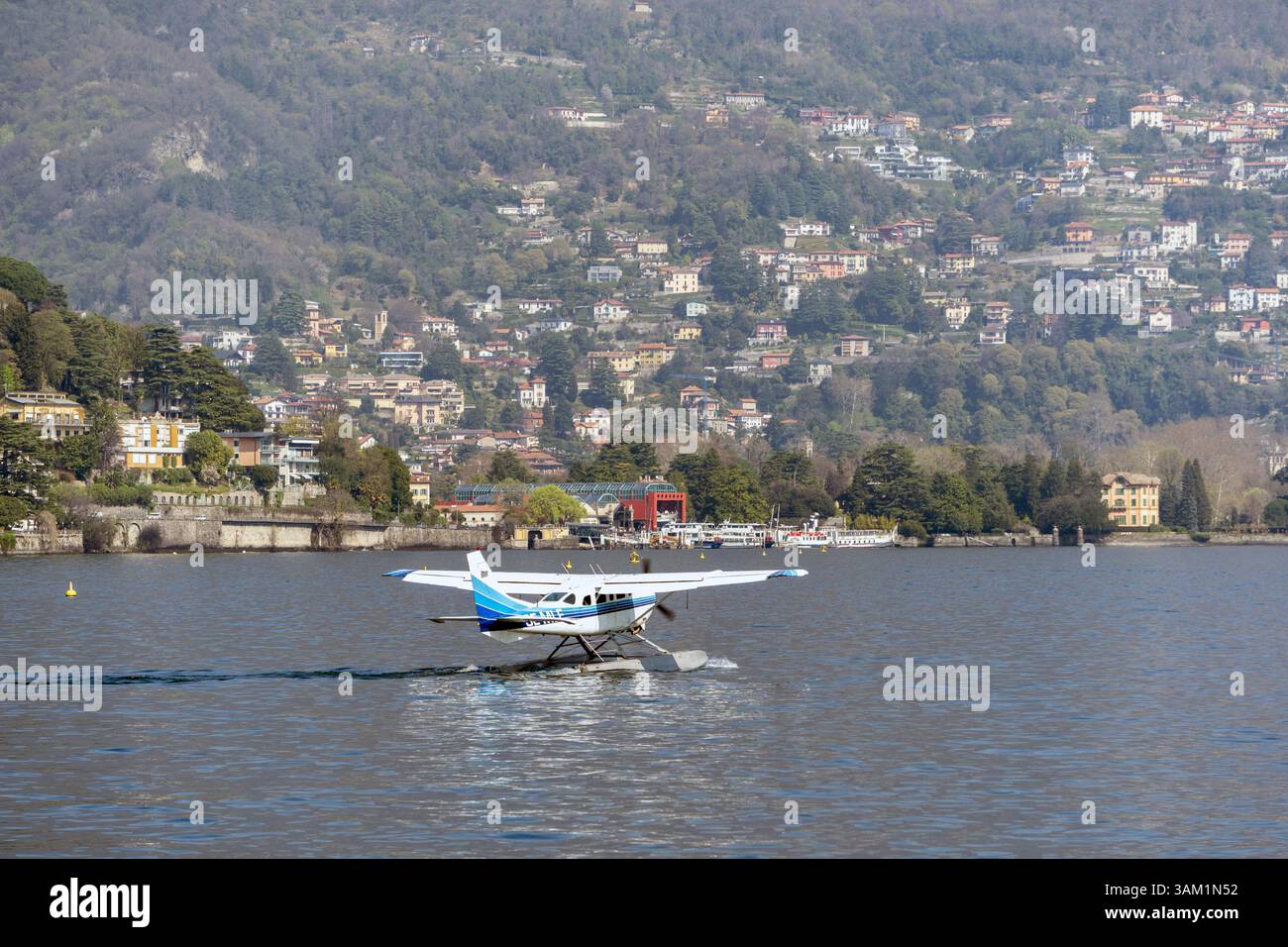 Como, Italy - April 4, 2025: A Scenic flight plane on the Lake Como ...