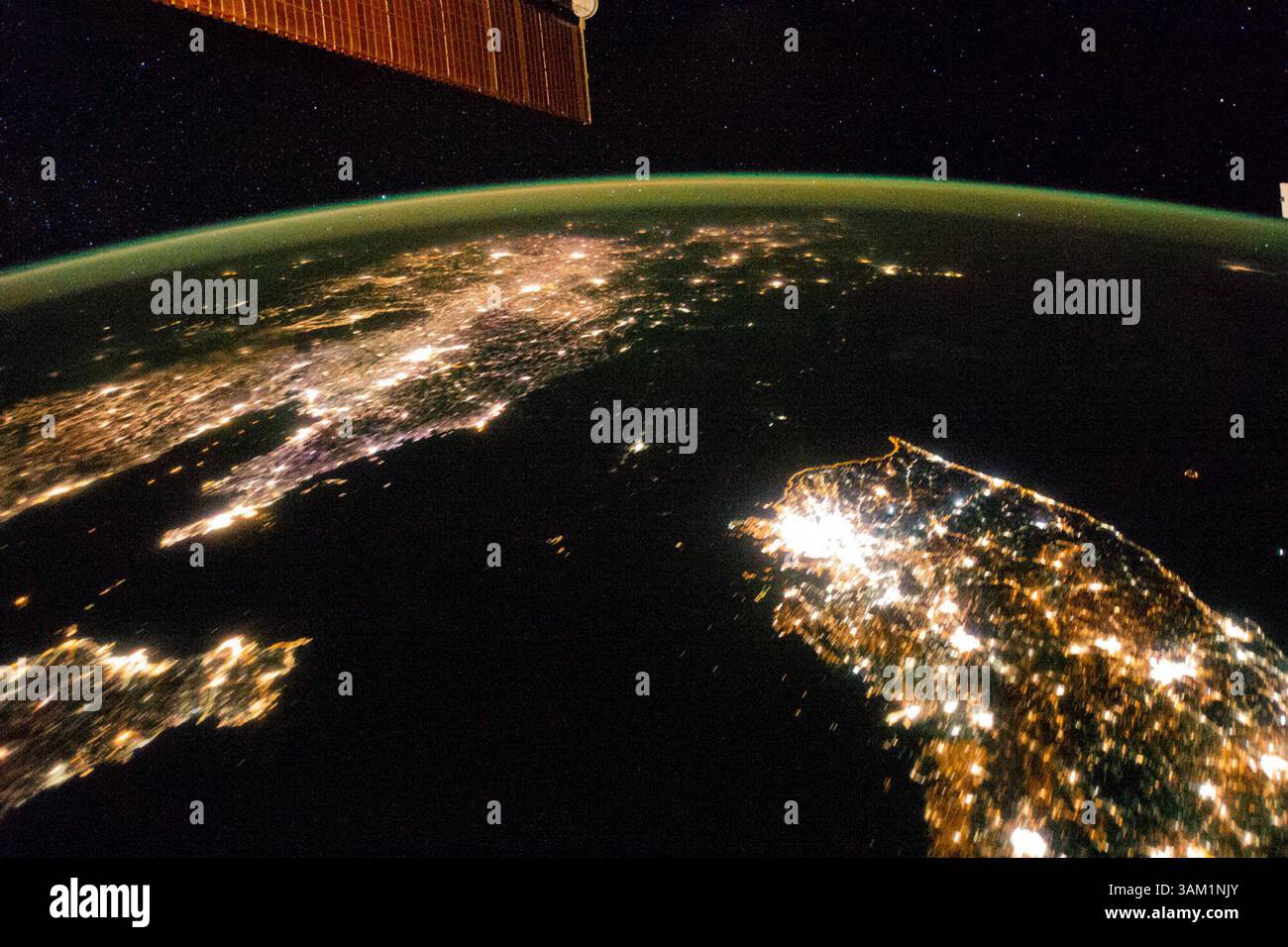 Flying over East Asia, astronauts on the International Space Station ...