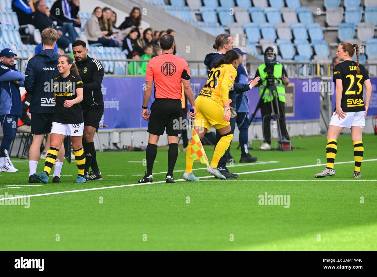 Norrkoping, Sweden, Apr 13th 2025: Jada Whyman (28 AIK) replaces ...