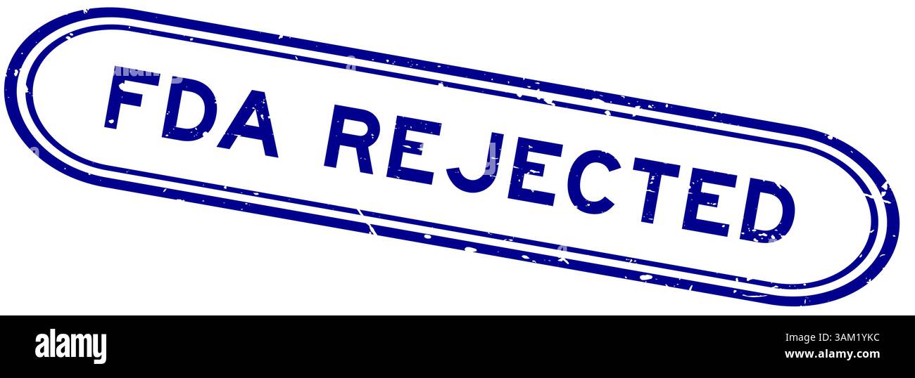 Grunge blue FDA rejected word rubber seal stamp on white background ...