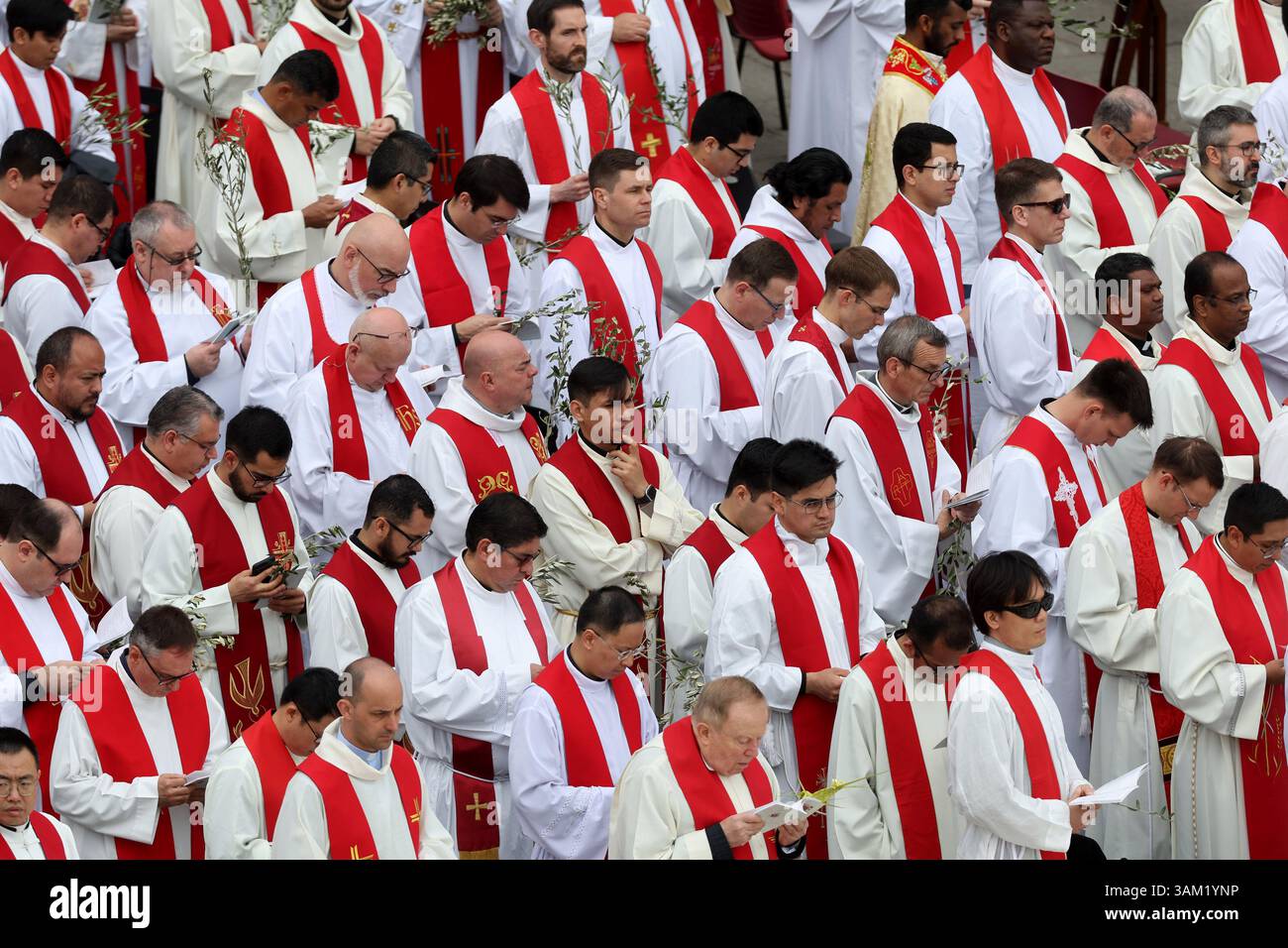 Vatican City , Italy 13.04.2025 : Cardinals attend the solemn ...