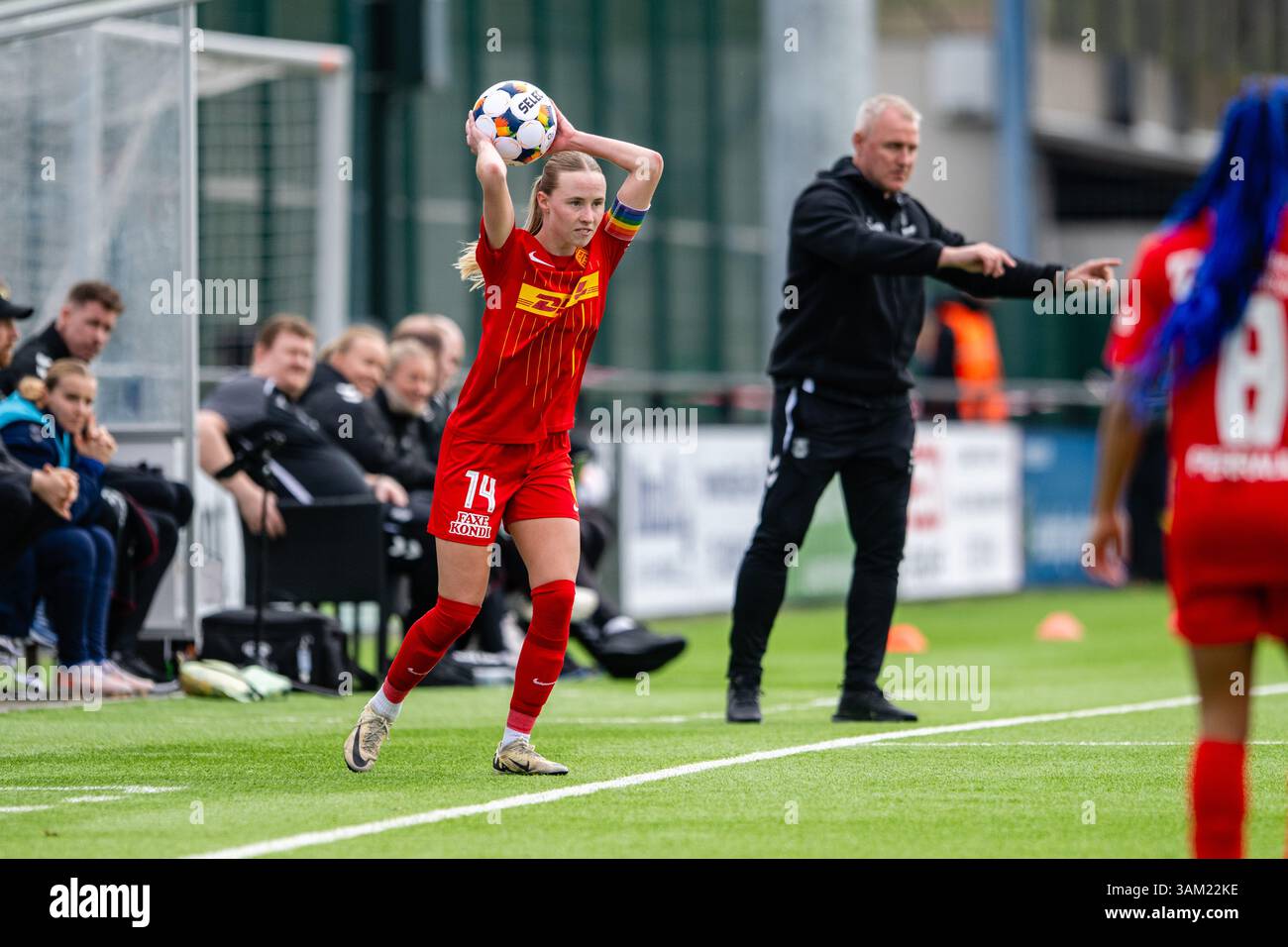Broendby, Denmark. 12th Apr, 2025. Nikoline Dudek (14) of FC ...