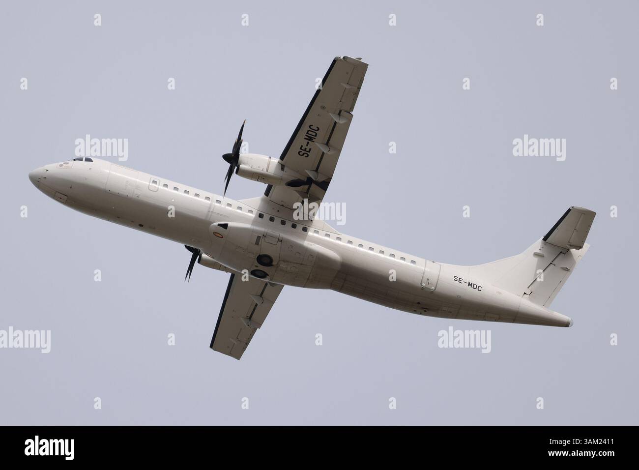 in the photo an ATR72-500 of the Danish company Dat Airlines Stock ...
