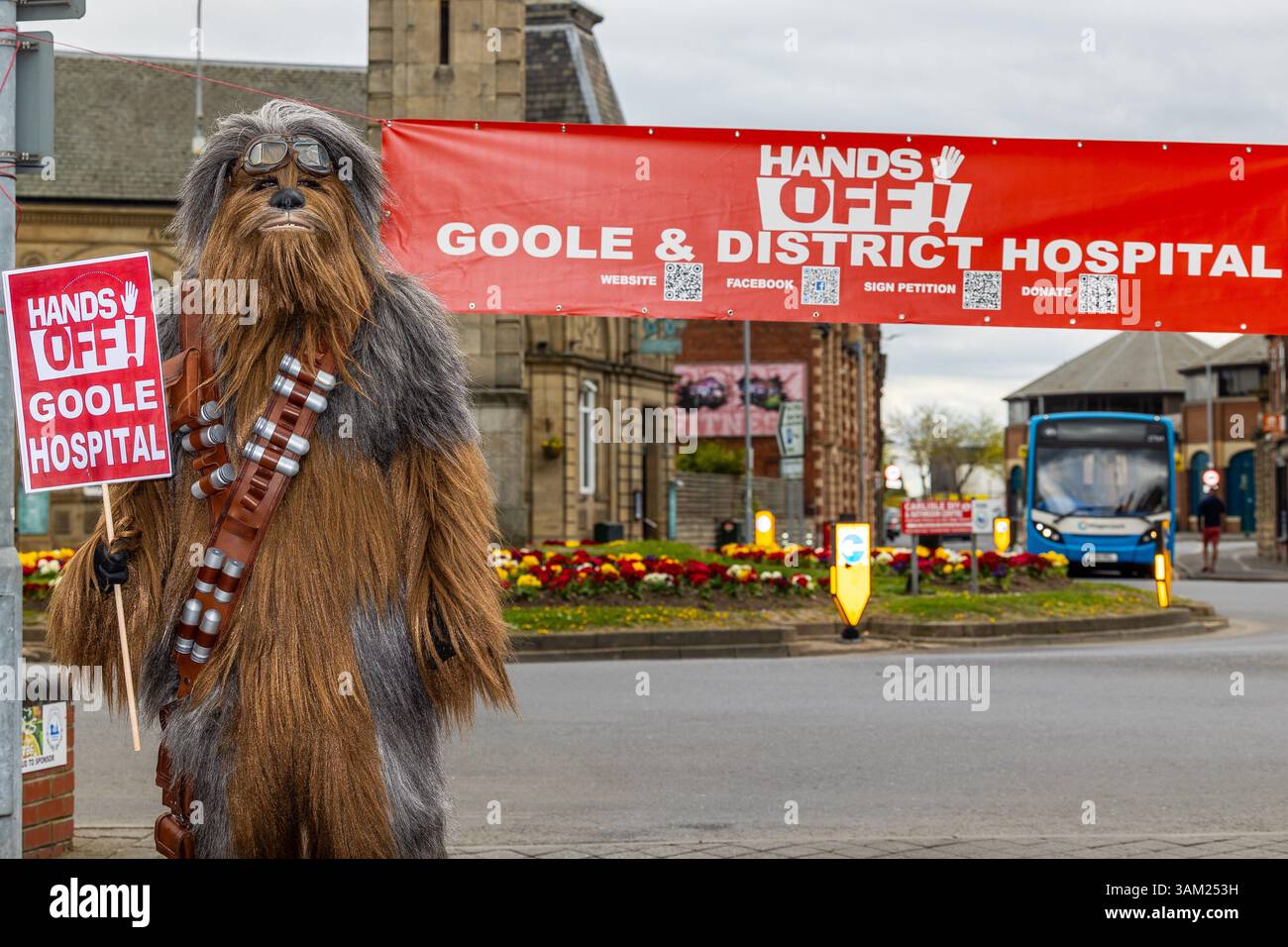 Goole, UK. 13th Apr, 2025. Hands off Goole Hospital protest held in ...