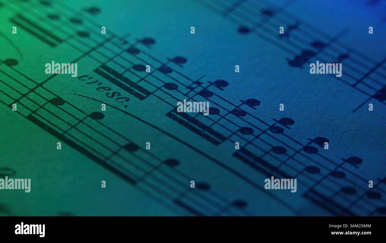 Mozart book with music notes sheet. Archival manuscripts, vintage ...