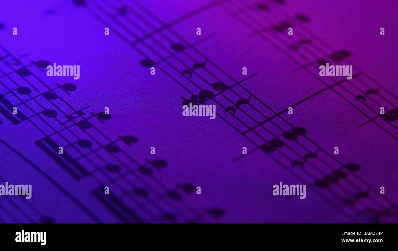 Mozart book with music notes sheet. Archival manuscripts, vintage ...