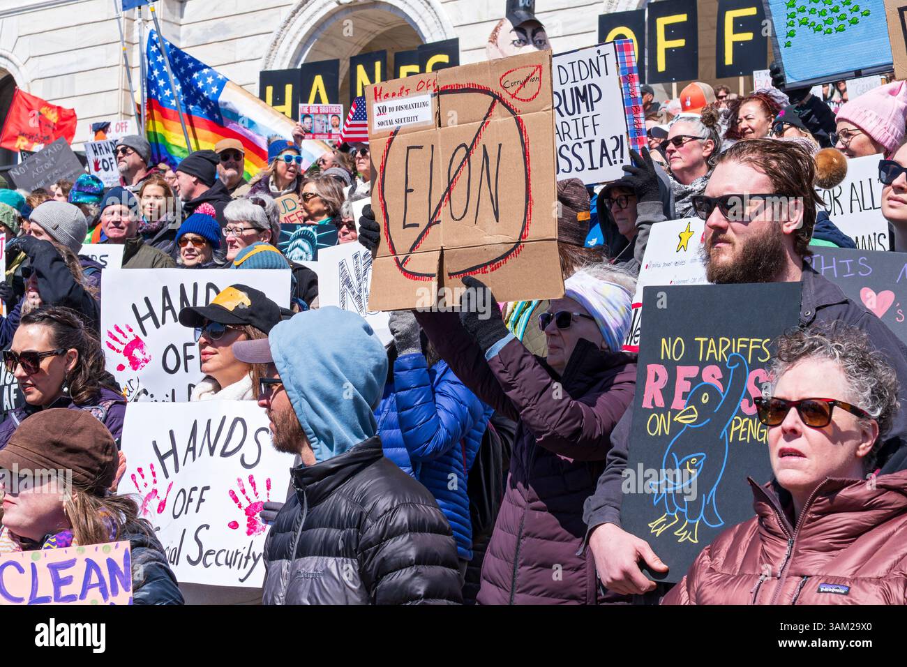 Saint Paul, Minnesota - April 5, 2025: Demonstrators rally at Minnesota ...