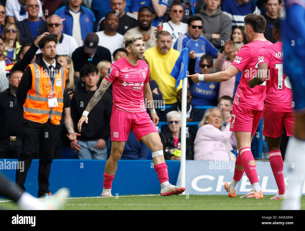 Ipswich Town's Julio Enciso (left) celebrates scoring their side's ...