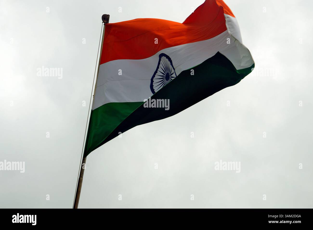 Tiranga (Indian National Flag) on the fortification wall of the fort ...