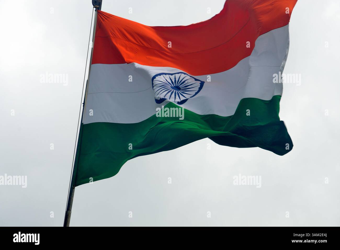 Tiranga (Indian National Flag) on the fortification wall of the fort ...
