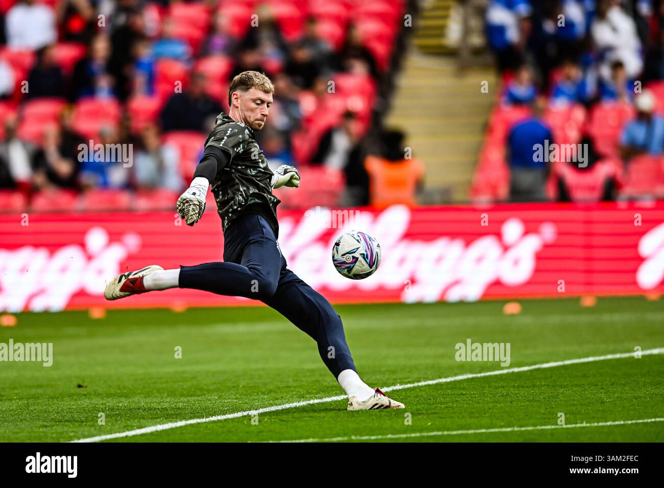 Wembley Stadium, London on Sunday 13th April 2025. Goalkeeper Ryan ...