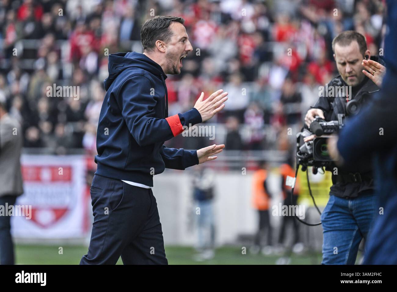 Antwerpen, Belgium. 13th Apr, 2025. Gent's interim head coach Danijel ...