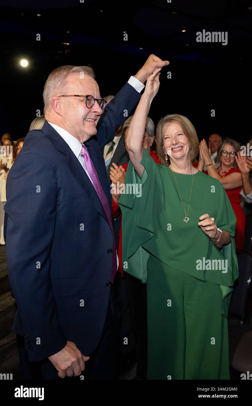 Australian Prime Minister Anthony Albanese is welcomed by former ...