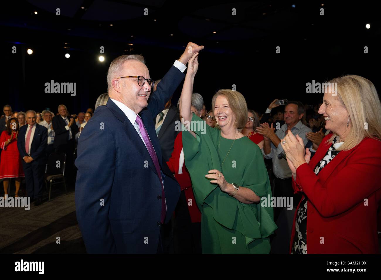 Australian Prime Minister Anthony Albanese is welcomed by former ...