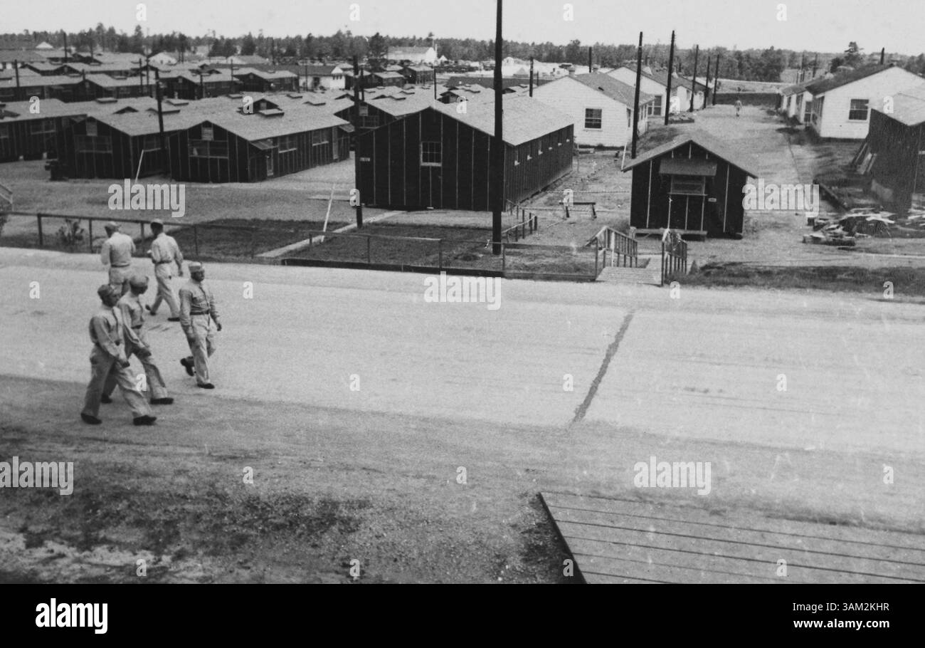 Jan. 1, 1940 - Group of Soldiers Walking Near Military Barracks, WWII ...
