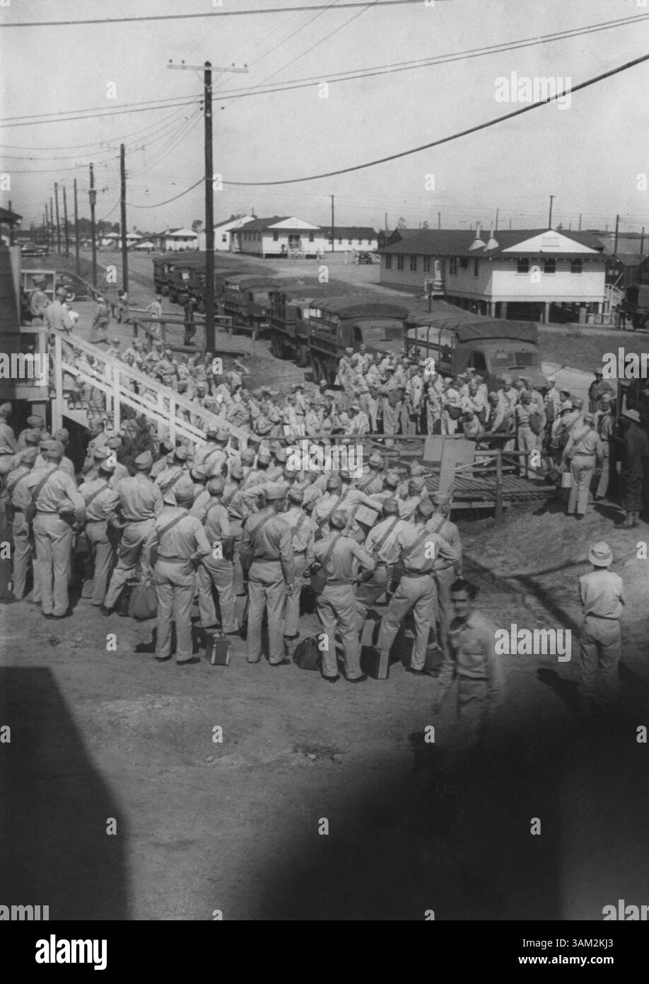 Jan. 1, 1940 - Group of Soldiers Boarding Trucks, Awaiting Departure ...