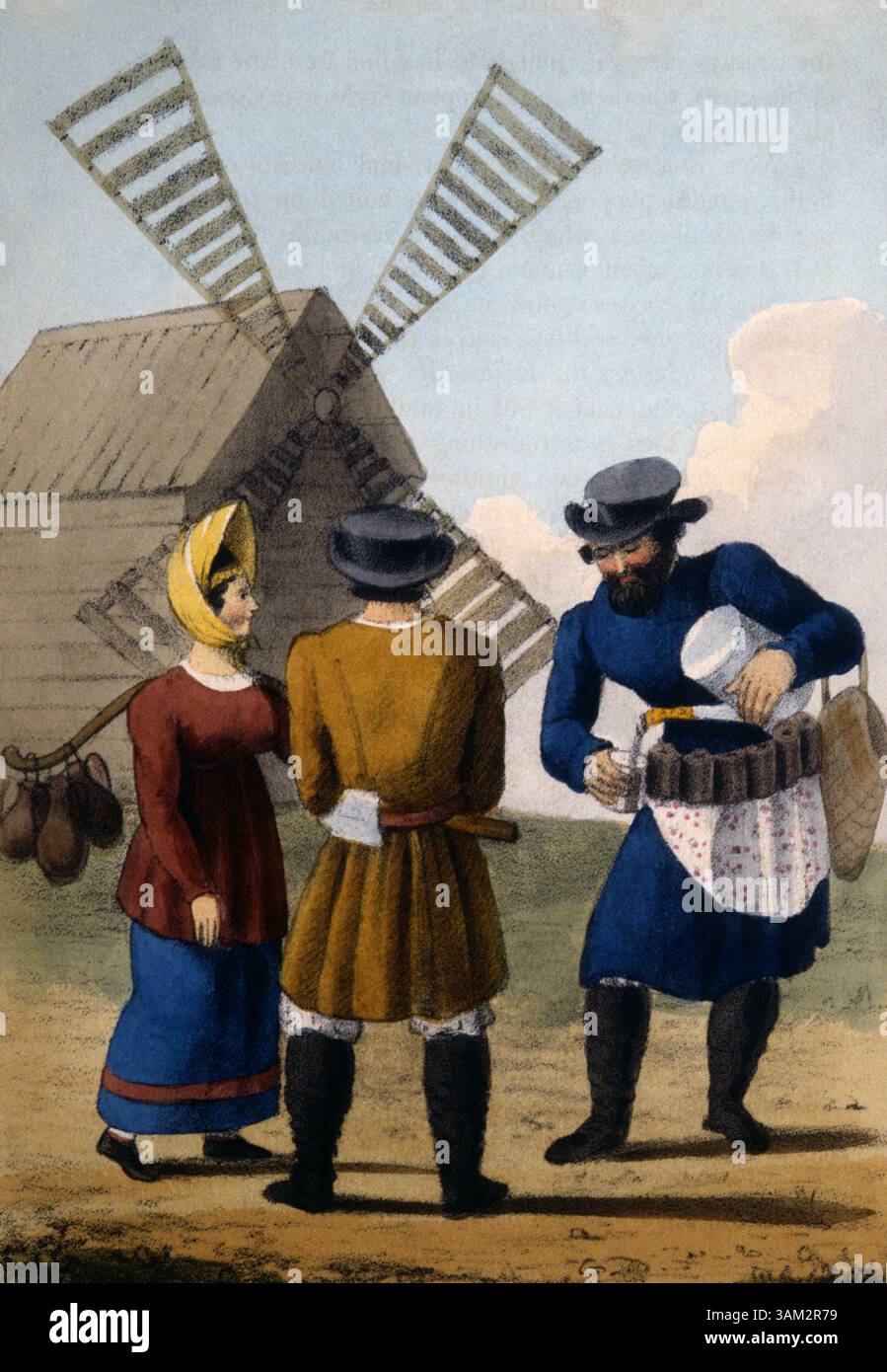 May 31, 1800 - Izbitenchik a Carpenter and a Milkmaid, Hand-Colored ...
