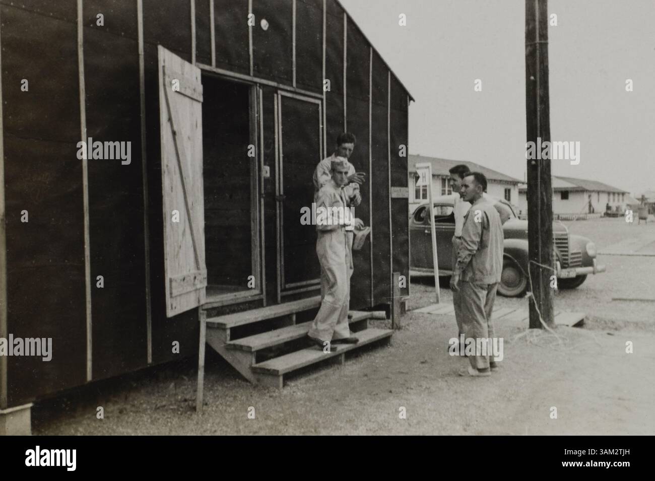Jan. 1, 1940 - Soldiers on Steps of Military Building, WWII, 2nd ...
