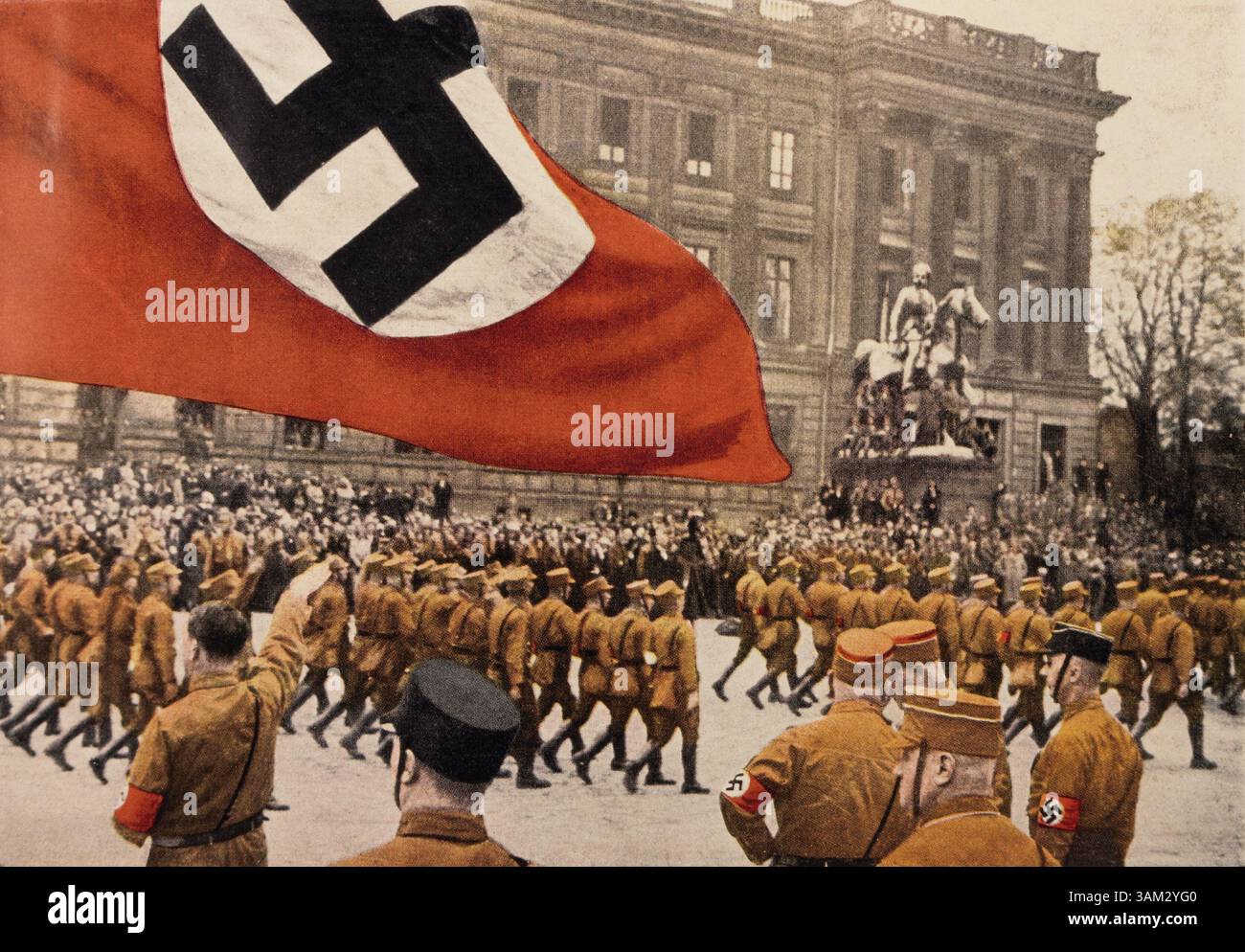 Jan. 1, 1930 - Adolf Hitler Saluting Marching Nazi Soldiers ...