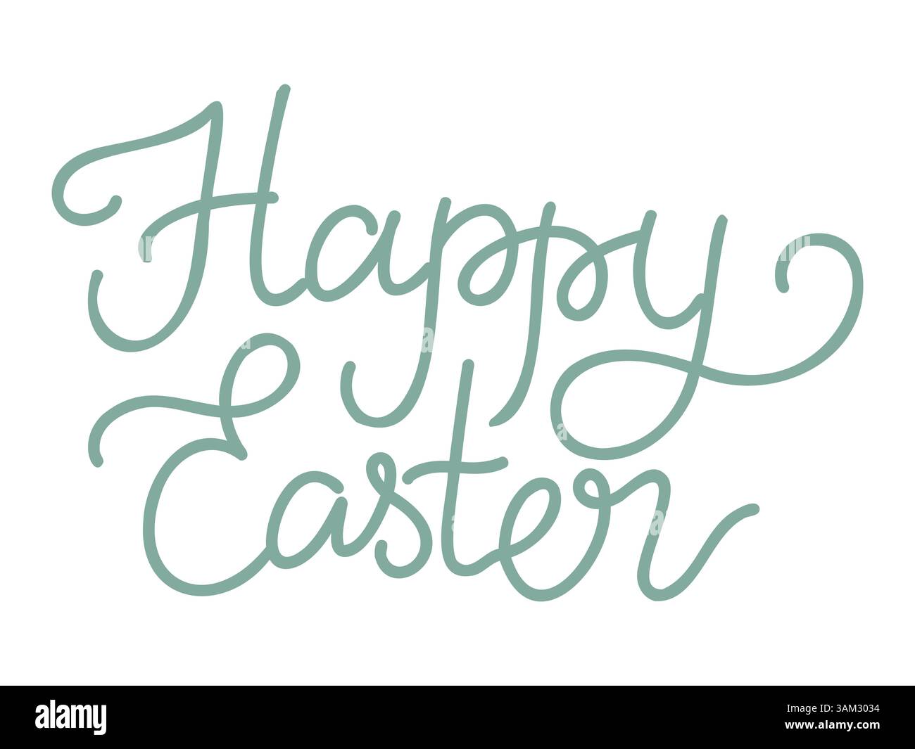 Happy Easter hand lettering. Vector isolated inscription on white ...
