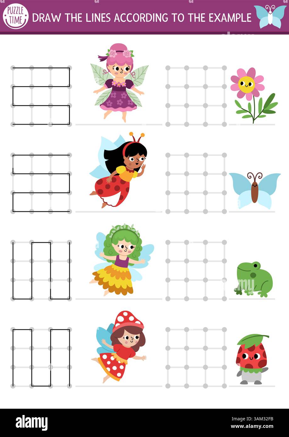 Fairyland drawing, writing, tracing, space orientation activity for ...