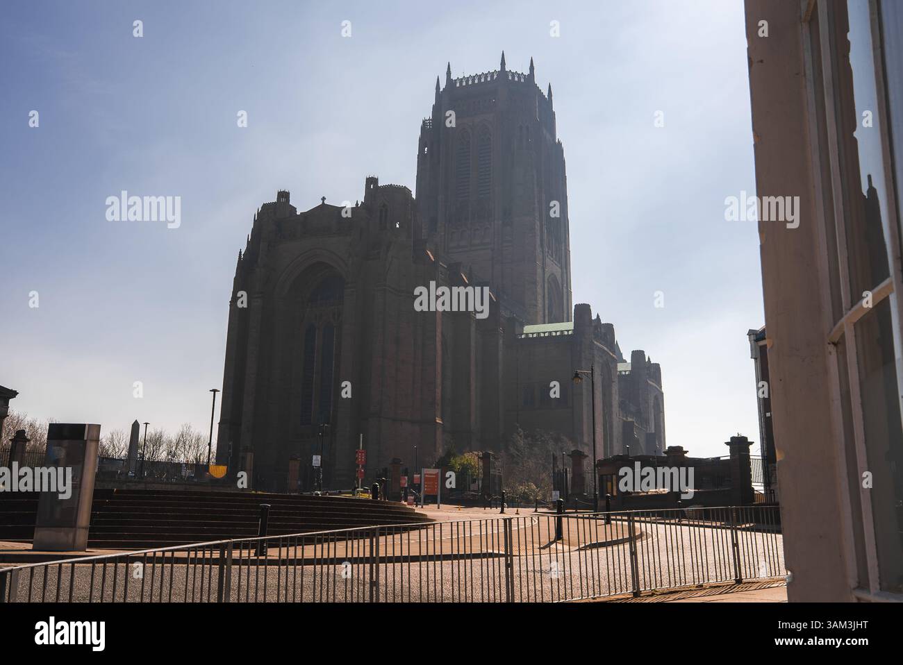 Liverpool Cathedral with Gothic Revival Architecture and Central Tower ...