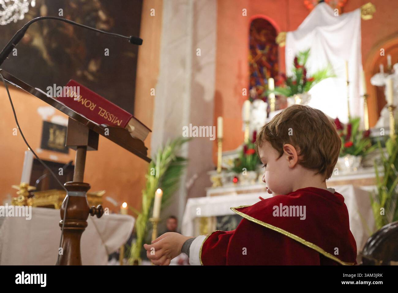 Christian Blessing ceremony of Branches in Calvi, Corsica, France, on ...