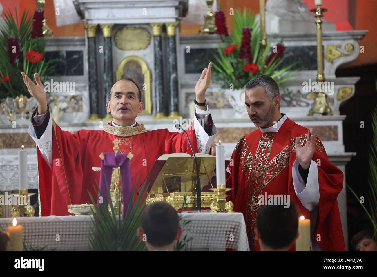 Christian Blessing ceremony of Branches in Calvi, Corsica, France, on ...