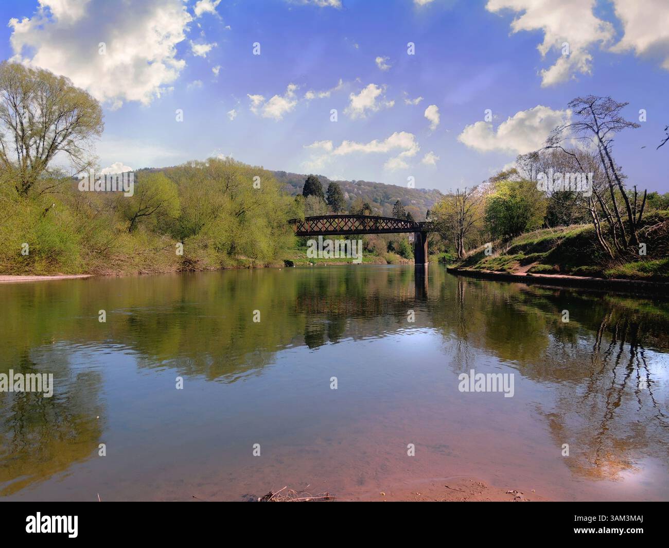 Old railway bridge over the river wye in Monmouth Stock Photo - Alamy