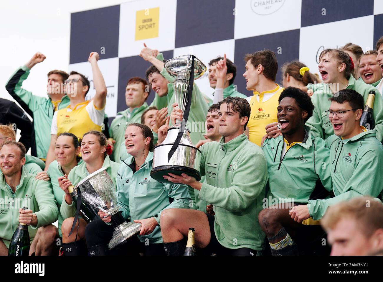 Cambridge Men's President Luca Ferraro (centre right) and Cambridge ...