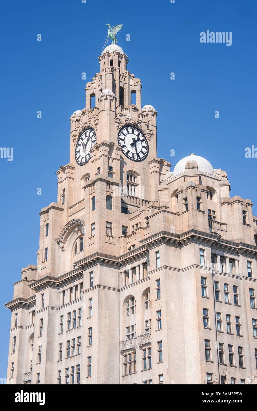 Royal Liver Building with Clock Towers and Liver Birds in Liverpool ...