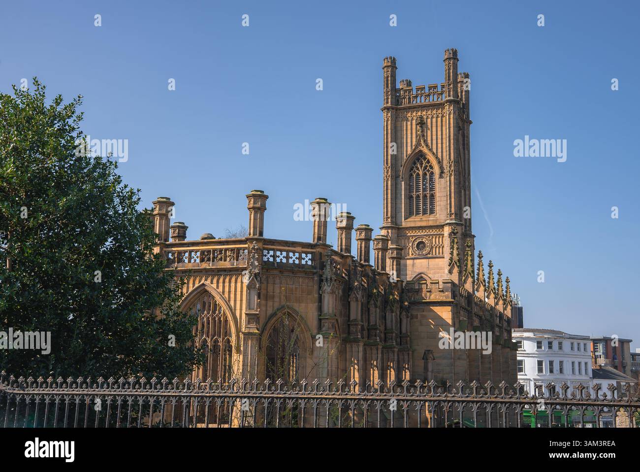St. Luke's Church in Liverpool with Gothic Revival Architecture Stock ...